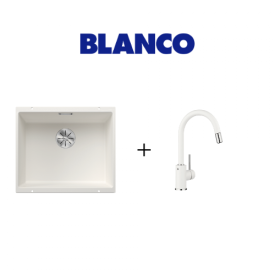 Blanco Subline 500-U Beyaz Evye - Mida S Spiralli Beyaz Armatür